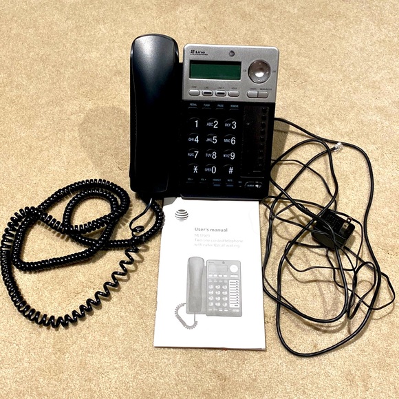 at&t | Other | Att Ml7929 2line Corded Telephone Black Comes Extra 25 ...